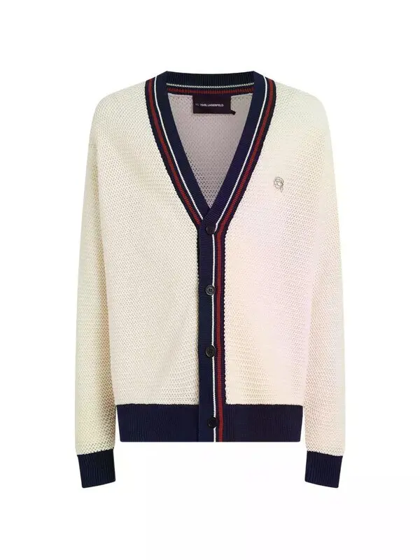 Karl Lagerfeld Ikon Structure Striped Cardigan - Neutrals