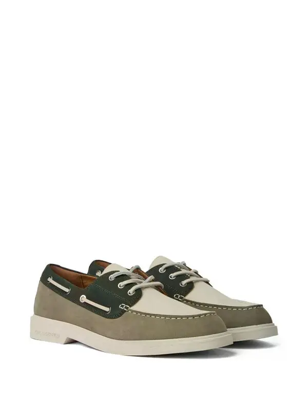 Karl Lagerfeld Kori Tri-colour Leather Boat Shoes - Neutrals
