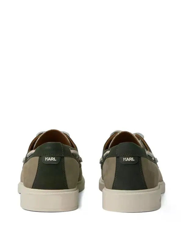 Karl Lagerfeld Kori Tri-colour Leather Boat Shoes - Neutrals