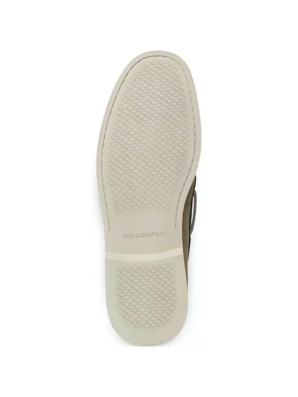 Karl Lagerfeld Kori Tri-colour Leather Boat Shoes - Neutrals