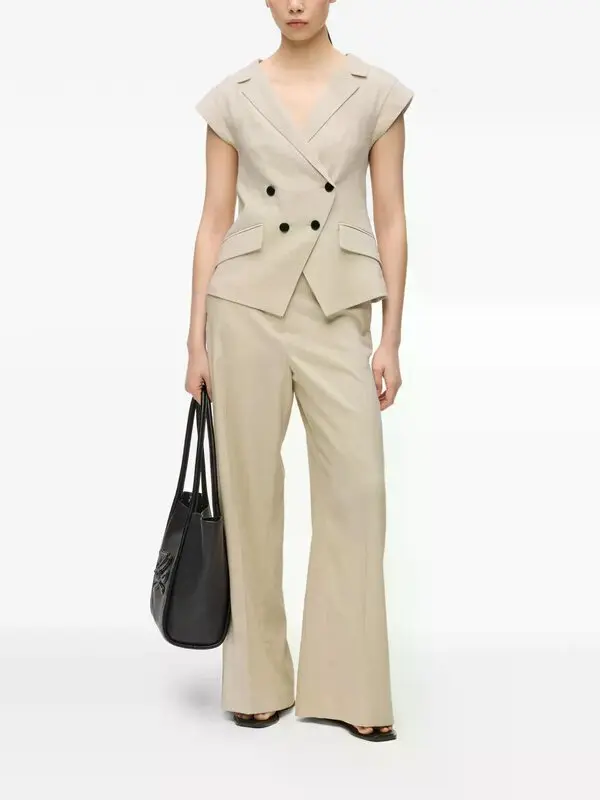 Karl Lagerfeld Short Sleeve Double-breasted Top