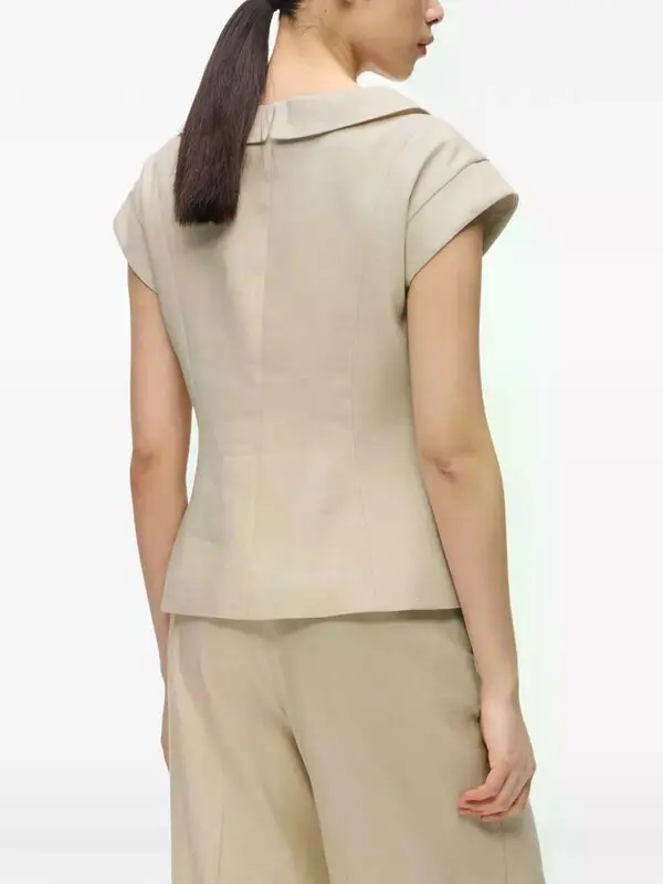 Karl Lagerfeld Short Sleeve Double-breasted Top