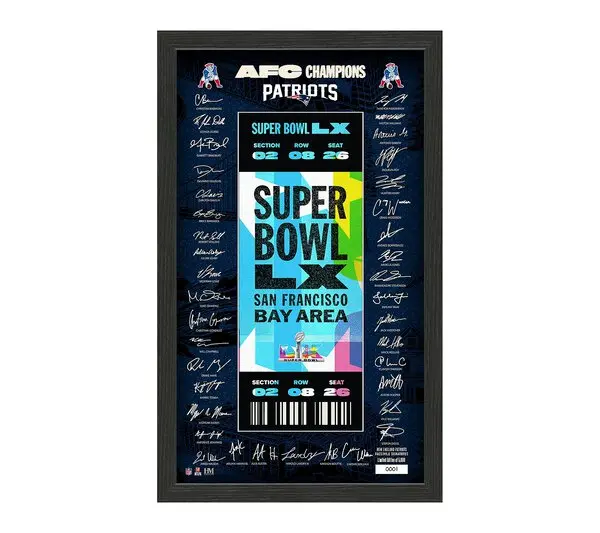 HIGHLAND MINT Patriots 2026 Afc Champs Super Bowl Lx Signatur E Frame - One-color