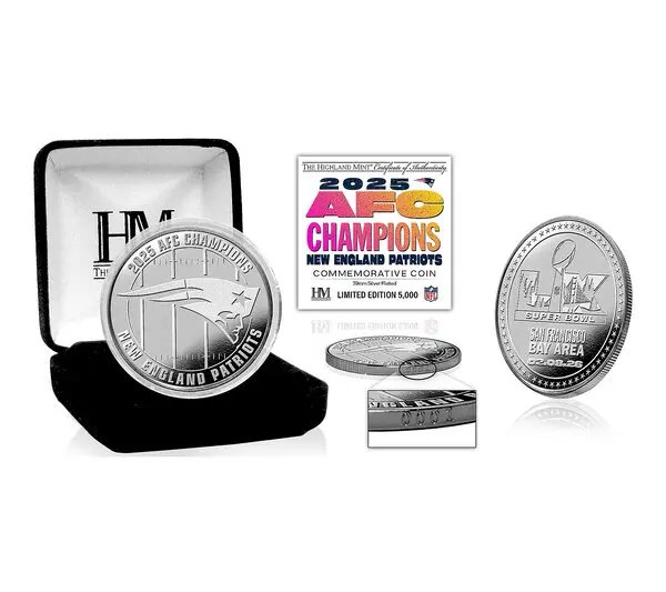 HIGHLAND MINT New England Patriots 2026 Afc Champions Silver Plated Coin - One-color