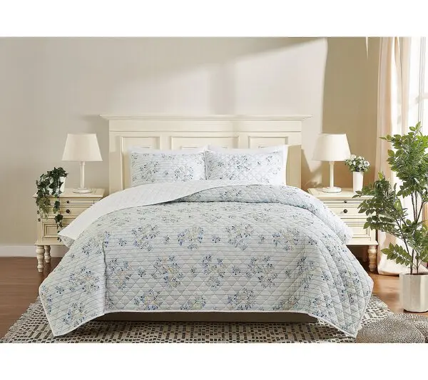 COTTAGE CLASSICS Emma Floral King Quilt Set - One-color
