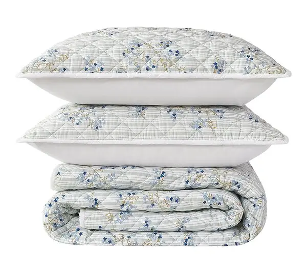 COTTAGE CLASSICS Emma Floral King Quilt Set