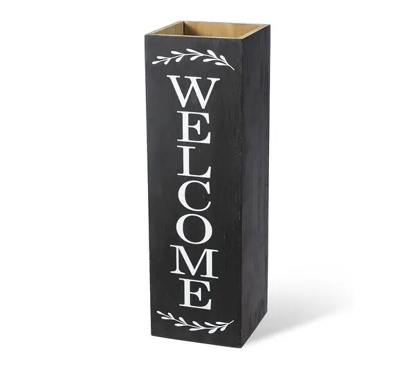 GLITZHOME 24'h Double Sided Boxed 'welcome Porc H' Porch Sign - One-color