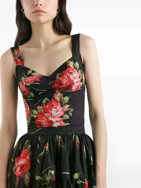 Dolce & Gabbana Floral-print Top - Black