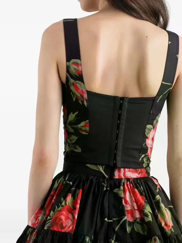 Dolce & Gabbana Floral-print Top - Black