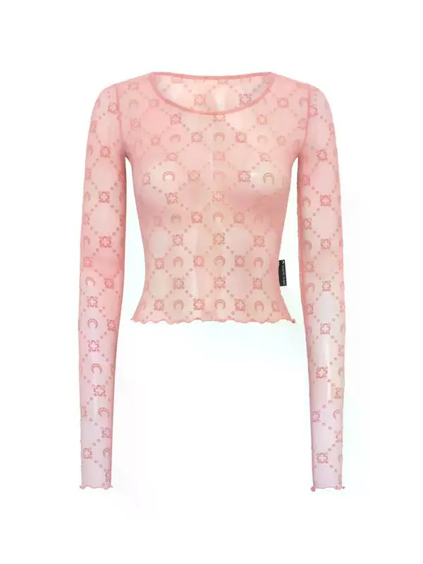 MARINE SERRE Geometric Pattern Long Sleeve Top