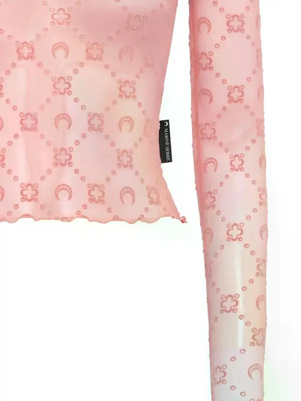 MARINE SERRE Geometric Pattern Long Sleeve Top