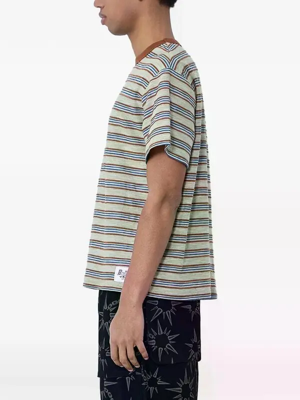 BRAIN DEAD Striped Crew-neck T-shirt