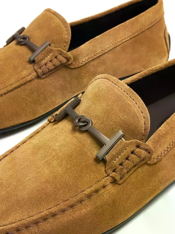 TOD'S T-ring Suede Loafers - Brown