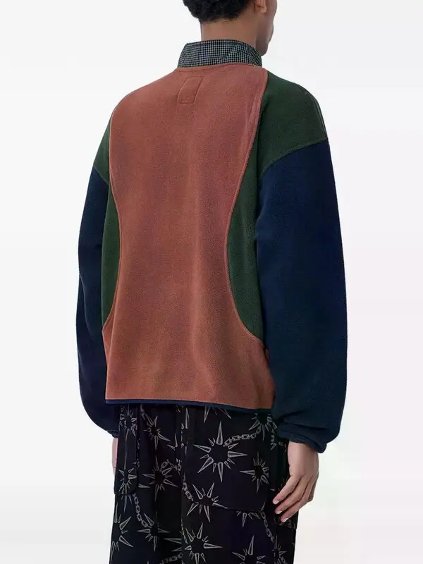 BRAIN DEAD Contrasting-panel Button-placket Sweatshirt