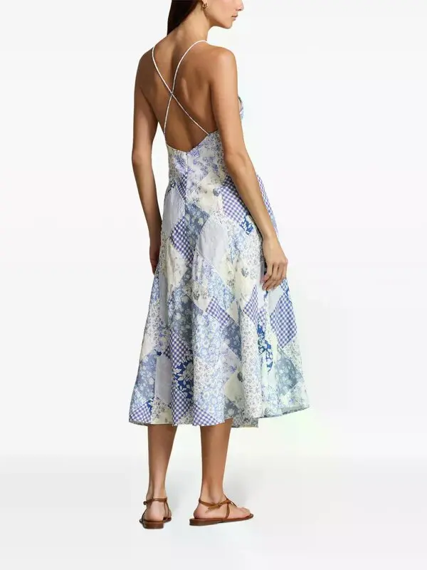 Polo Ralph Lauren Sleeveless Patchwork Midi Dress