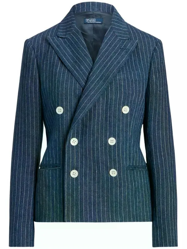 Polo Ralph Lauren Pinstripe Pattern Long-sleeve Blazer - Blue
