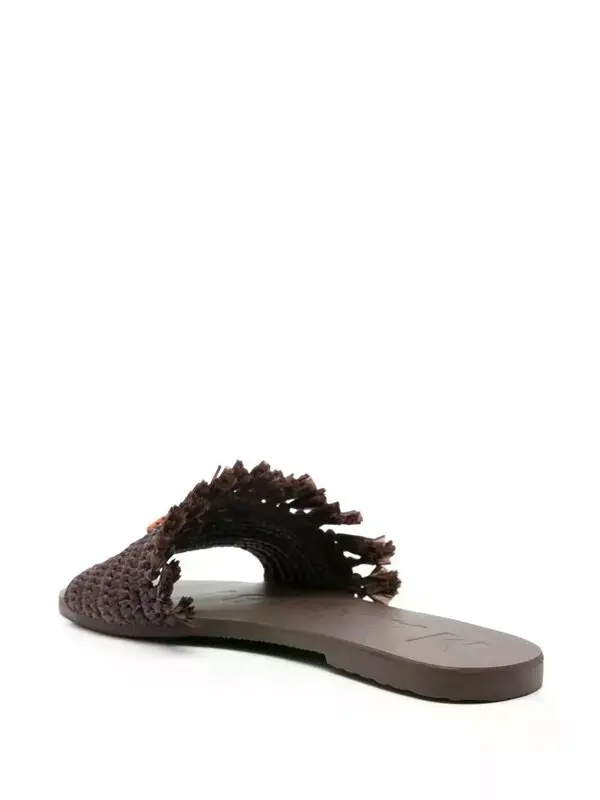 Manebí Fringed Raffia Slides
