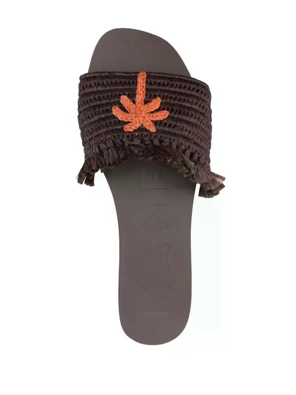 Manebí Fringed Raffia Slides