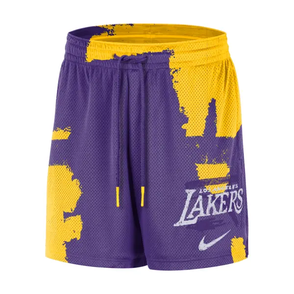 Nike Los Angeles Lakers Courtside Jordan Dri-fit Nba Mesh Practice Shorts - Purple