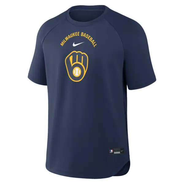 Nike Milwaukee Brewers Authentic Collection Batting Practice Pregame Dri-fit Mlb Top