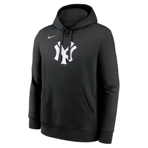 Nike New York Yankees Club Mlb Pullover Hoodie - Black