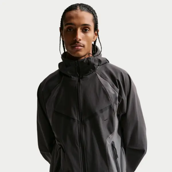 Nike Tech Dri-fit Woven Full-zip Color-block Windrunner Jacket - Grey