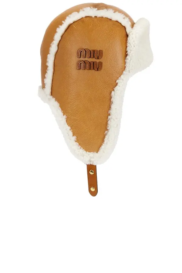 Miu Miu Trapper Hat - Cognac & Naturale