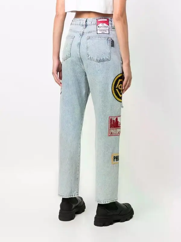 Philipp Plein Patchwork Boyfriend Jeans