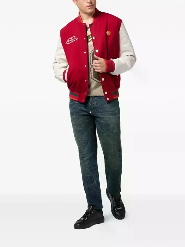 Philipp Plein Button-fastening Bomber Jacket