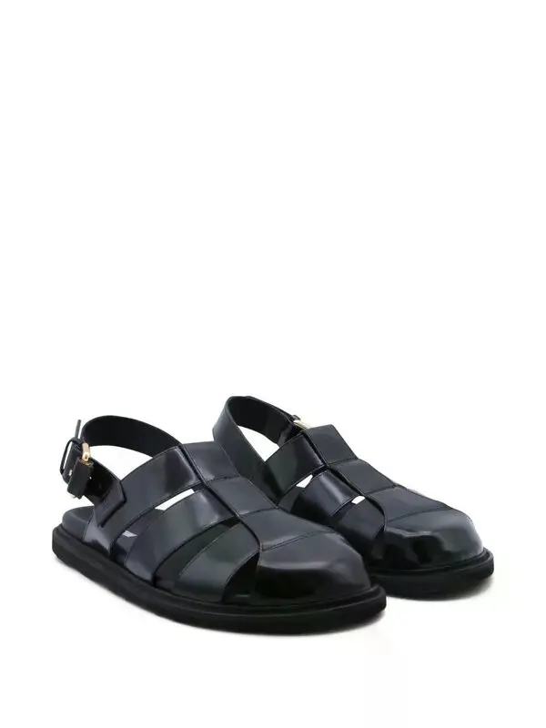 Moschino Strappy Buckle Leather Sandals