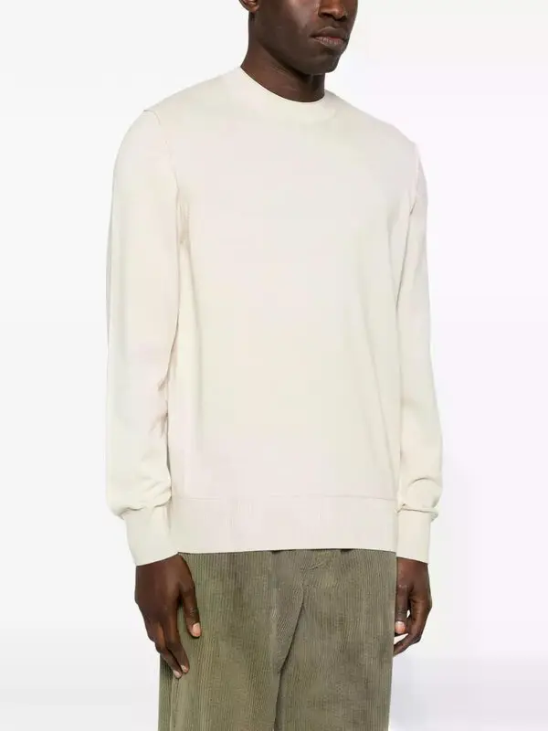 PARAJUMPERS Crewneck Sweater With Sleeve Patch - Neutrals