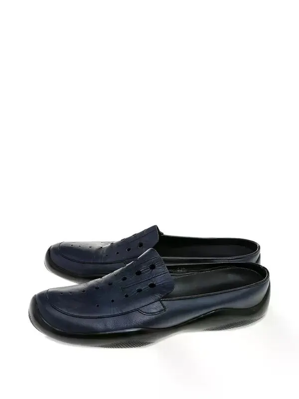 Prada Leather Perforated Loafers