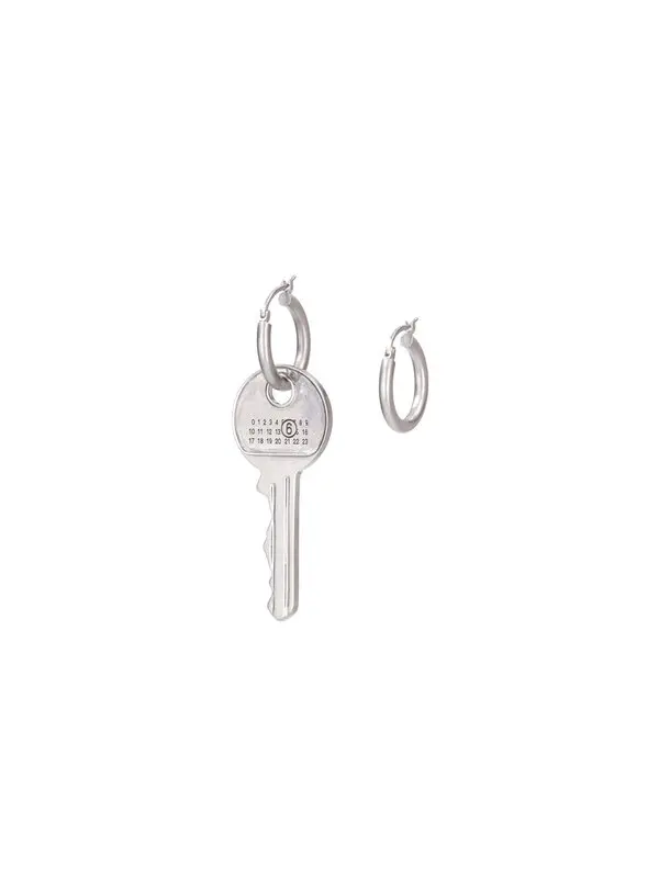 MAISON MARGIELA Tag And Key Earrings - Silver