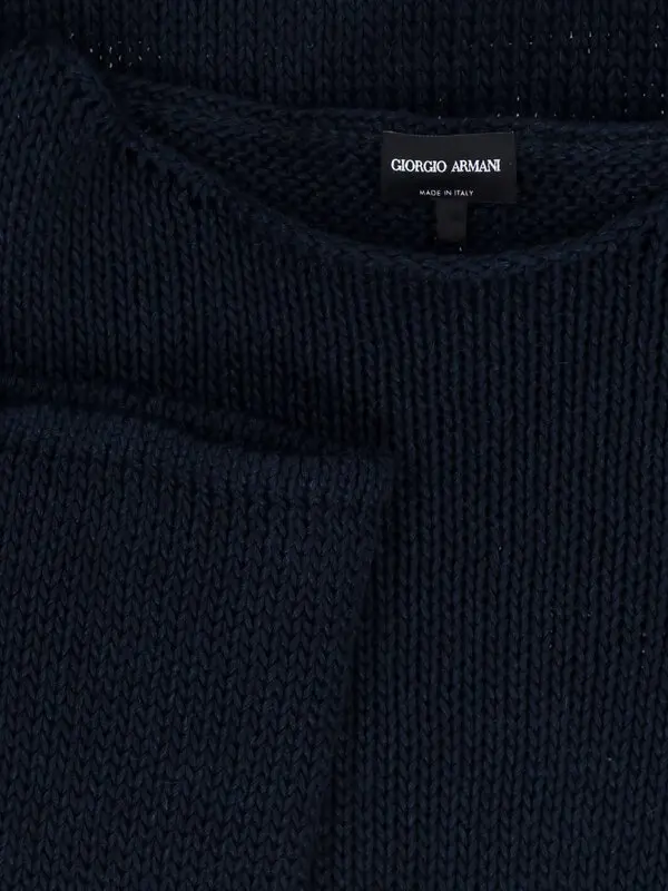Giorgio Armani Linen Blend Sweater - Blue