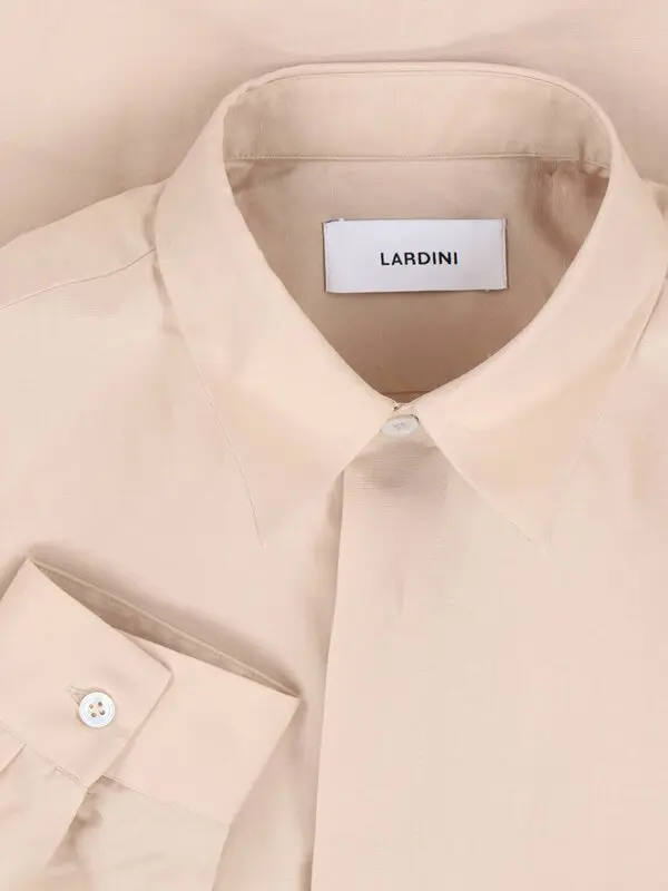 LARDINI Tencel And Linen Shirt - Beige