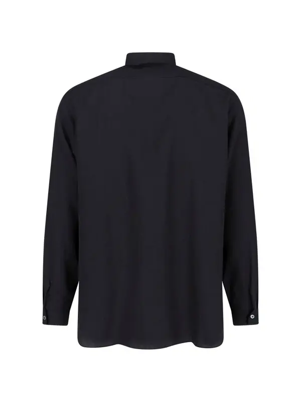 LARDINI Tencel And Linen Shirt - Black