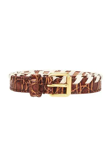 Dries Van Noten Leather Belt With Gold-tone Buckle