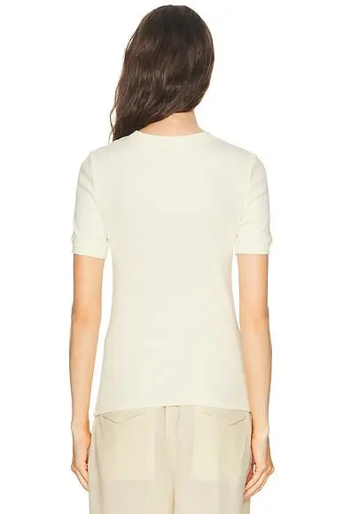 ENTIRE STUDIOS Lounge Ribbed Knit Jersey T-shirt - Pollen