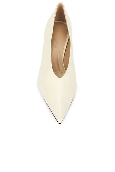 Le Monde Beryl Babouche Leather Kitten Heel - Ecru