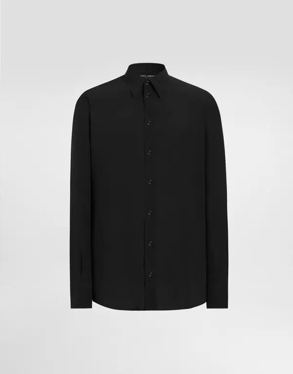 Dolce & Gabbana Silk Crêpe De Chine Martini Shirt - Black