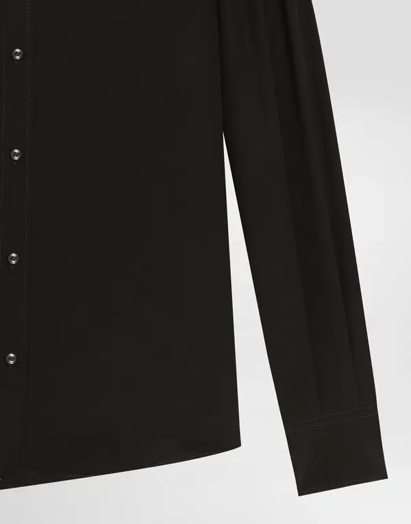 Dolce & Gabbana Silk Crêpe De Chine Martini Shirt - Black
