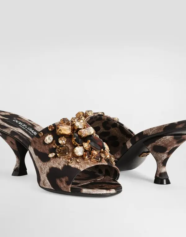 Dolce & Gabbana Leopard- Embellished Mules - Print