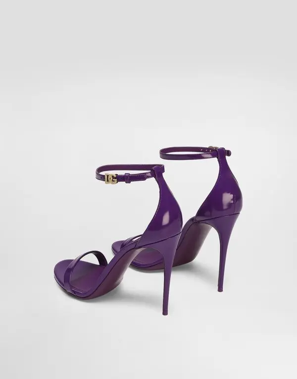 Dolce & Gabbana Polished Calfskin Keira Sandals - Purple