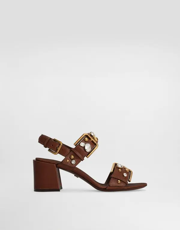 Dolce & Gabbana Keira Cowhide Sandals With Embellishments - Multicolor