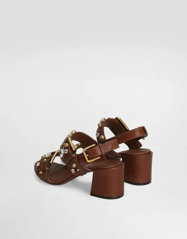 Dolce & Gabbana Keira Cowhide Sandals With Embellishments - Multicolor