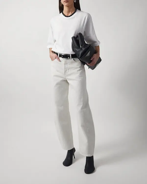 AGOLDE Luna Pieced High-rise Curve Tapered Jeans - Chalk