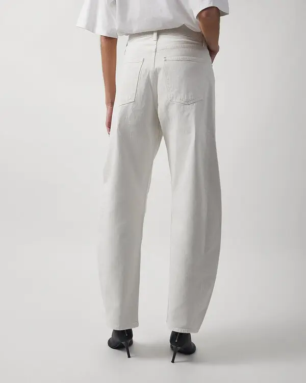 AGOLDE Luna Pieced High-rise Curve Tapered Jeans - Chalk