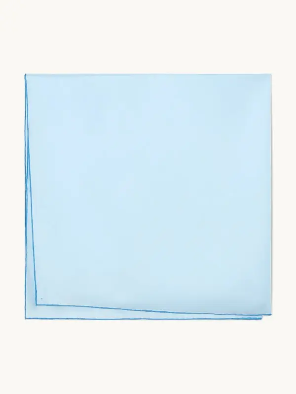 GWYN Brigid Silk Scarf | | Size - Light Blue Blue Border