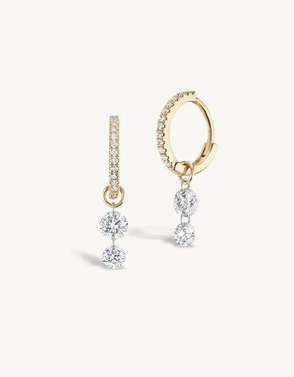 SOPHIE RATNER JEWELRY Double-pierced Diamond Pavé Huggies - One-color