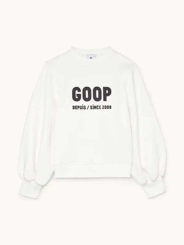 GWYN The Graphic Puff-sleeve Sweatshirt - Ivory